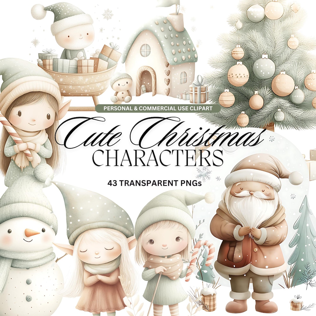 Digital Download Christmas Illustrations Whimsical Christmas Clipart ...