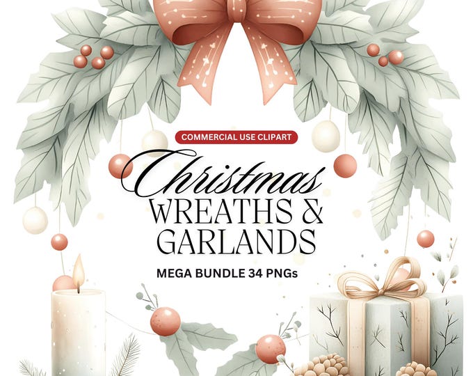 Woodland Christmas Clipart | Watercolor Winter | Nursery Clipart ...