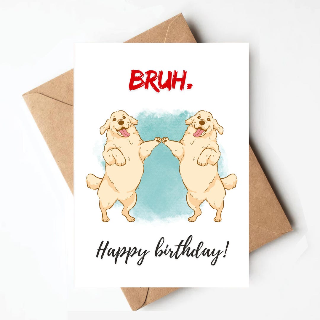 Golden Labrador Birthday Card, Birthday Card for Male Friend, Funny Dog ...