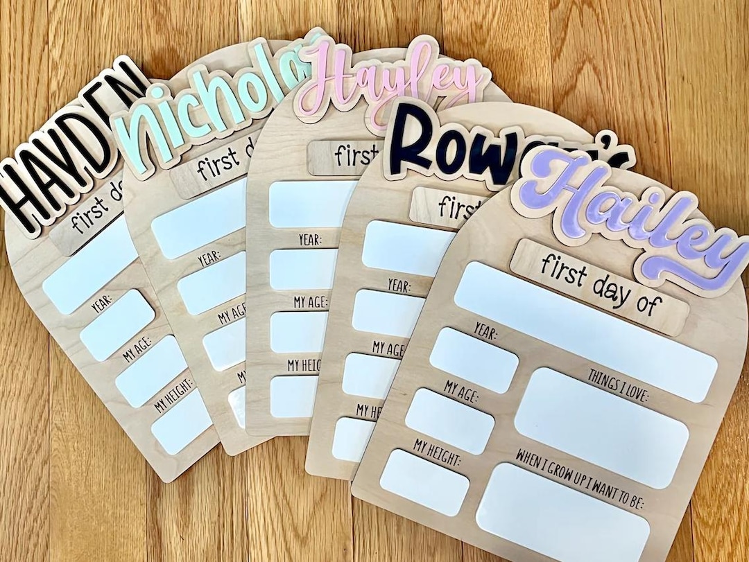 Custom First Day of School Sign, Reusable Chalkboard Sign, Personalized ...