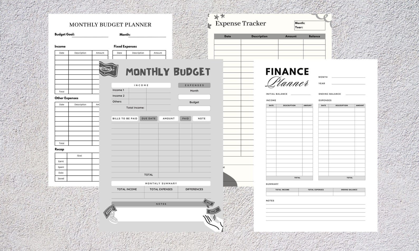 Printable Monthly Budget Planner Expense Tracker Digital Budget Planner ...