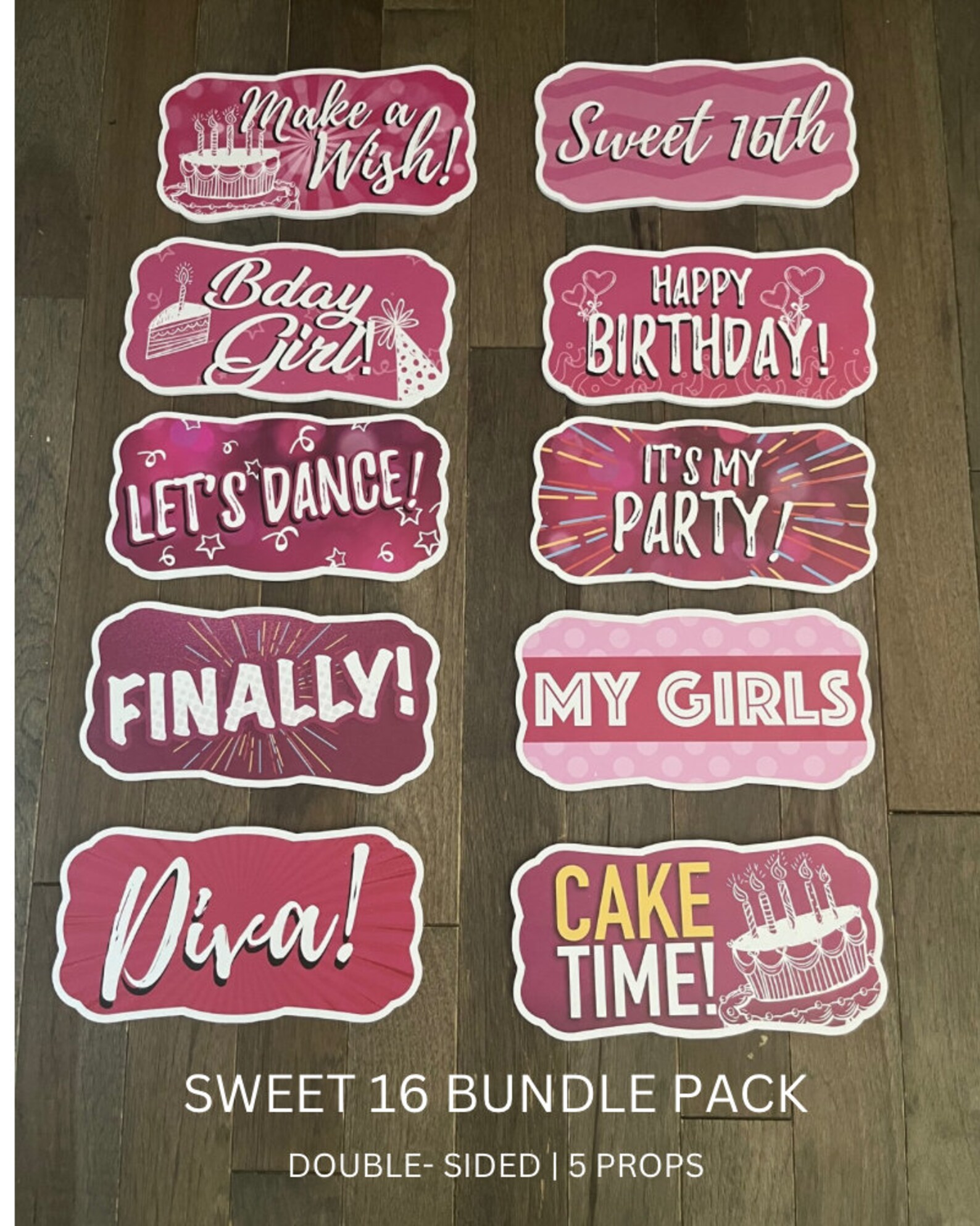 Photo Booth Props | PVC Photo Booth Props | Sweet 16 Props - Etsy