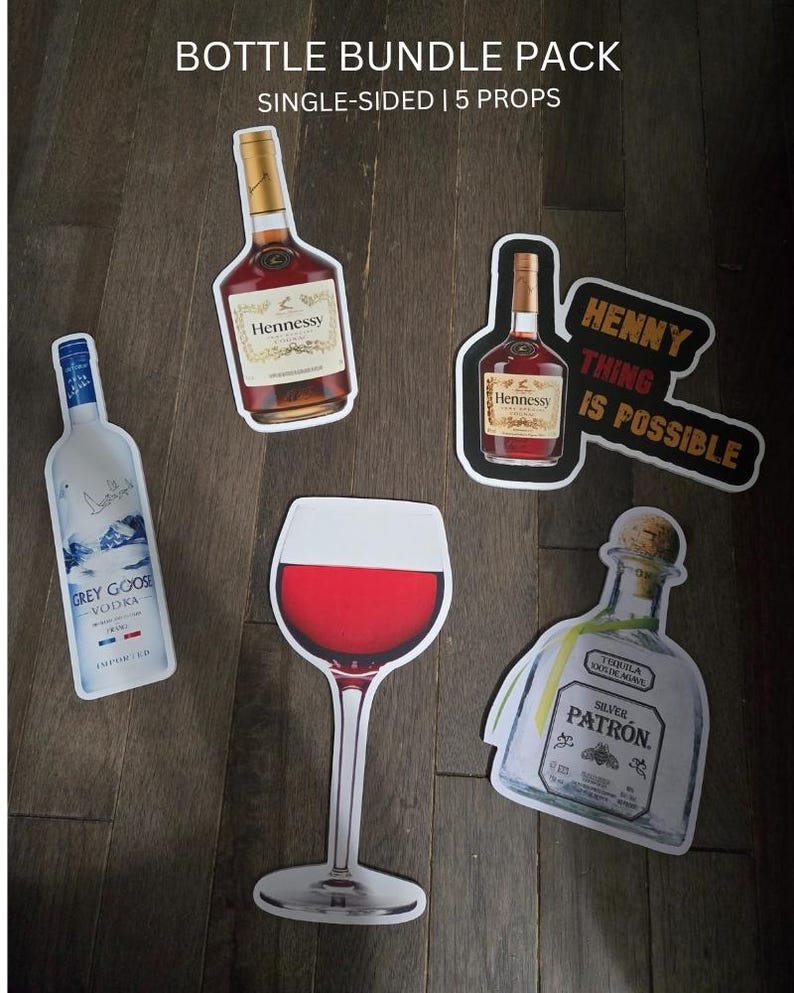 Photo Booth Props PVC Photo Booth Props Alcohol Bottle Props - Etsy