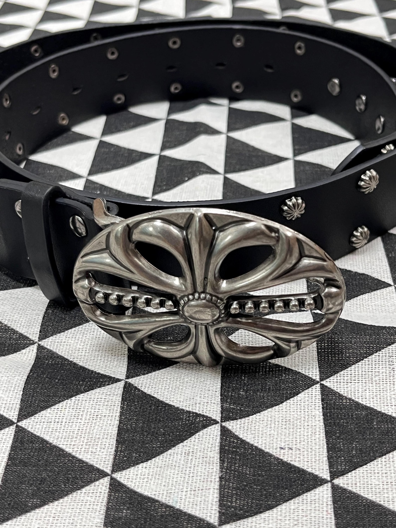 Y2K Belt Chrome Hearts Style Grunge Silver Buckle Mens Belt Unisex Belt ...