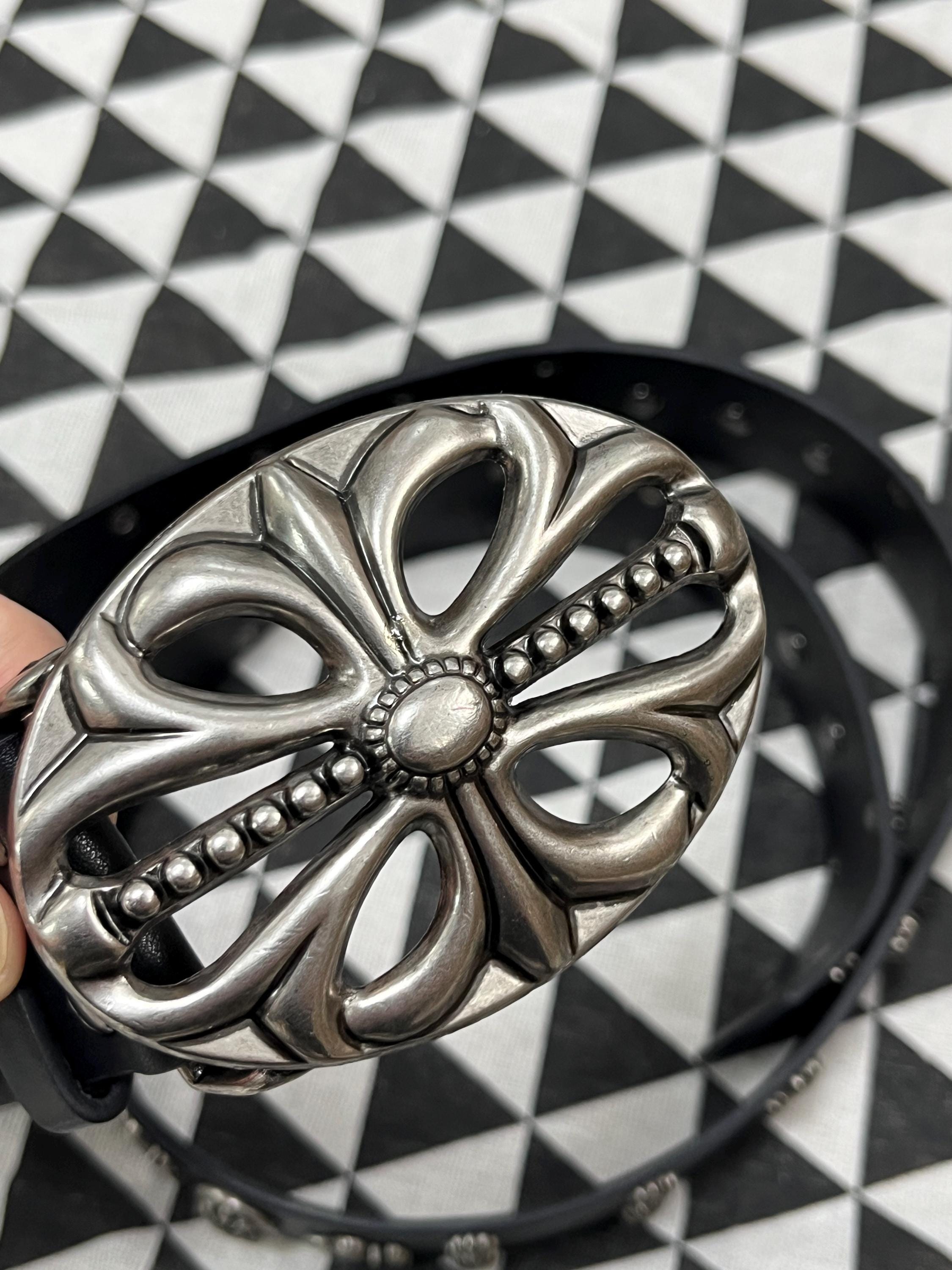 Y2K Belt Chrome Hearts Style Grunge Silver Buckle Mens Belt Unisex Belt ...