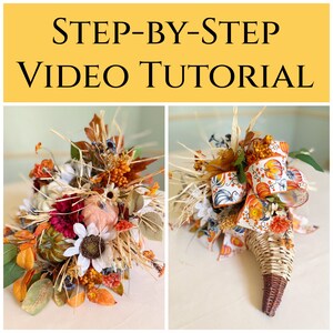 How to Make a Cornucopia Centerpiece, DIY Thanksgiving Arrangement, DIY ...