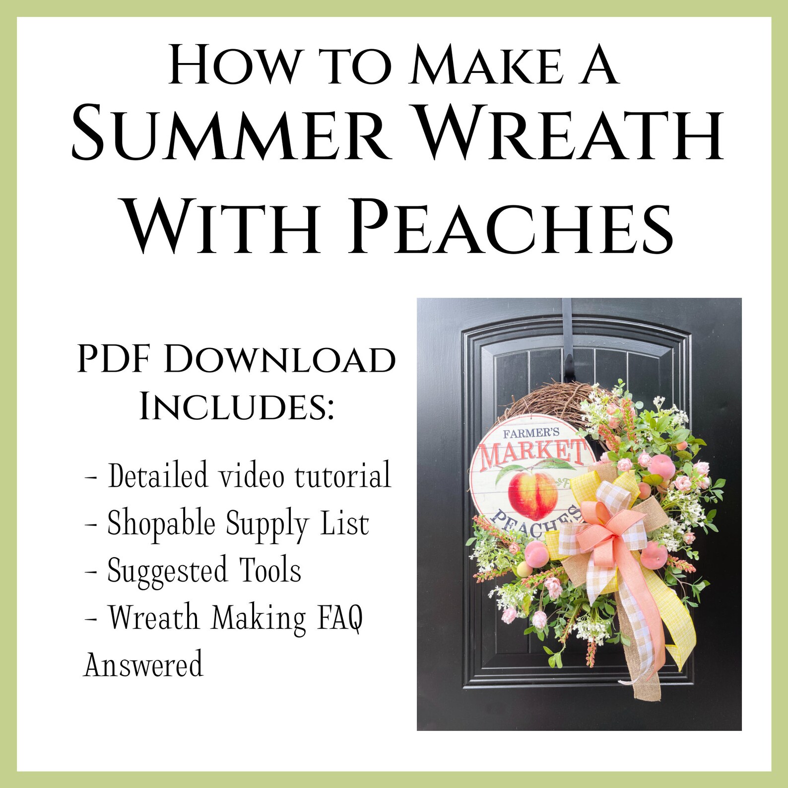 How to Make a Summer Wreath With Peaches, DIY Summer Door Wreath, How ...