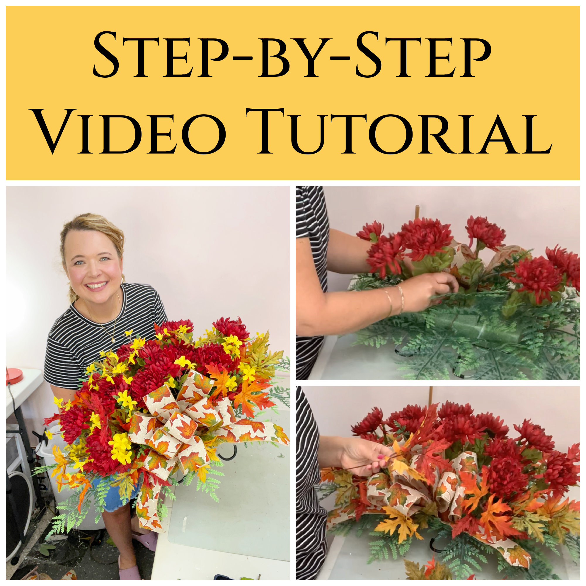 DIY Cemetery Saddle Arrangement, How to Make a Memorial Flowers, DIY ...