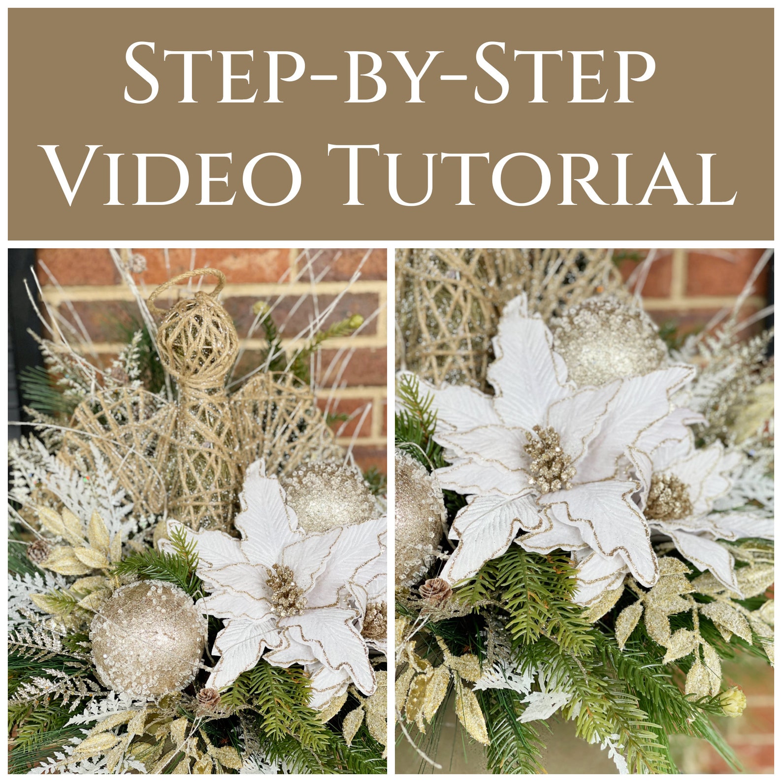 How to Make a Christmas Urn Filler, DIY Faux Planter Drop in TUTORIAL ...