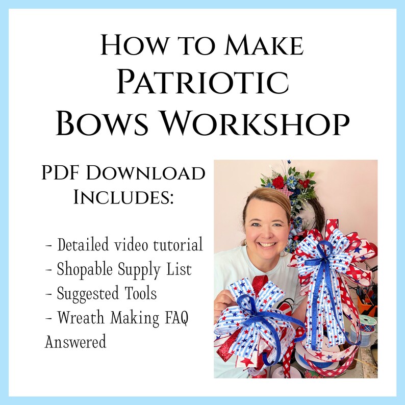 How to Make Wreath Bows, Patriotic Bow Making Workshop, DIY Wreath Bows, Bow Making Tutorial - Etsy