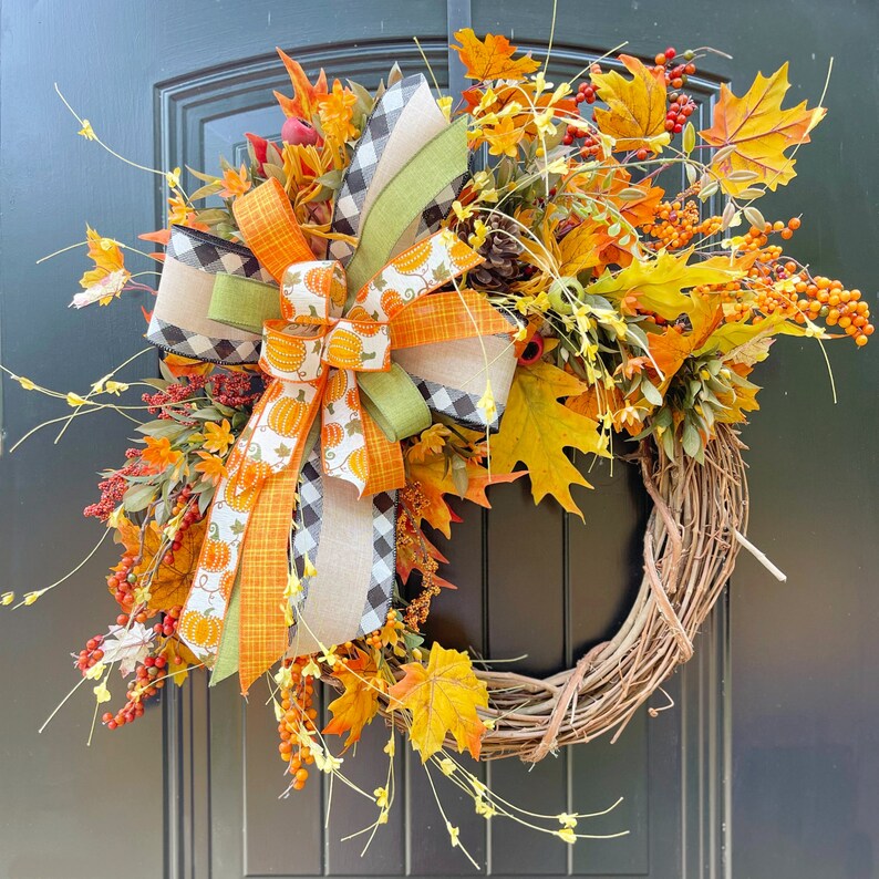 DIY Fall Grapevine, How to Make a Fall Wreath, DIY Fall Door Wreath, How to Video, Wreath Making ...
