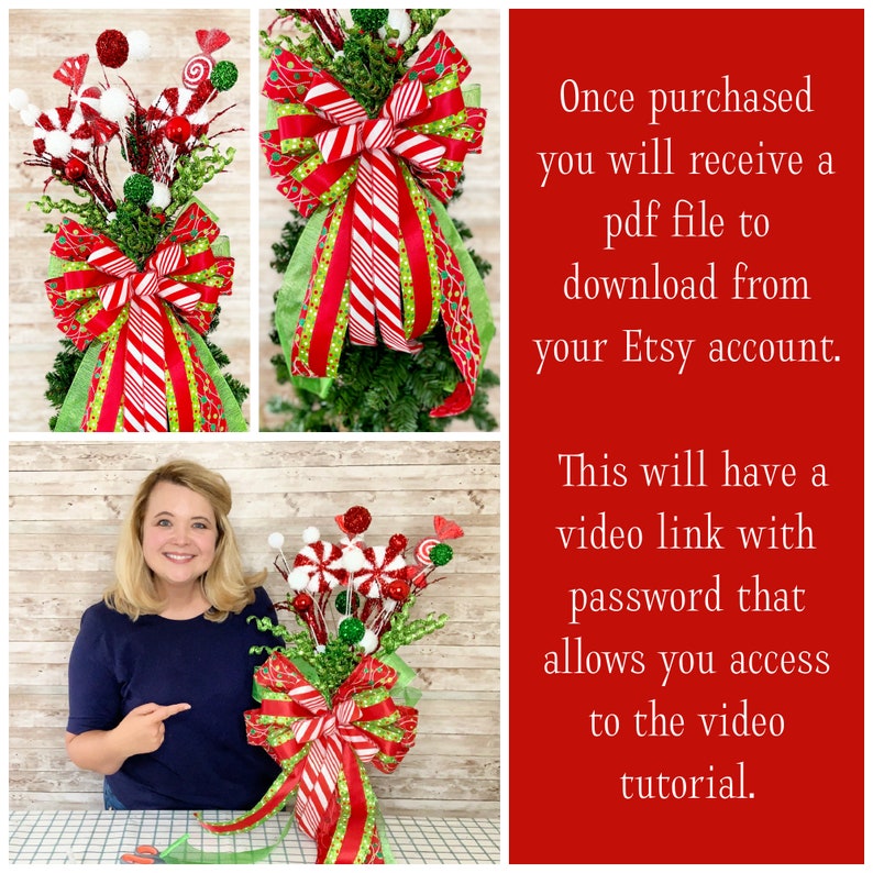 How to Make a Christmas Tree Topper, Christmas Tree Topper Bow Tutorial ...