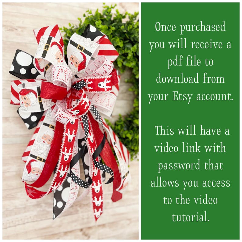 How to Make a Christmas Wreath Bow, DIY Christmas Tree Bow, Bow Making ...
