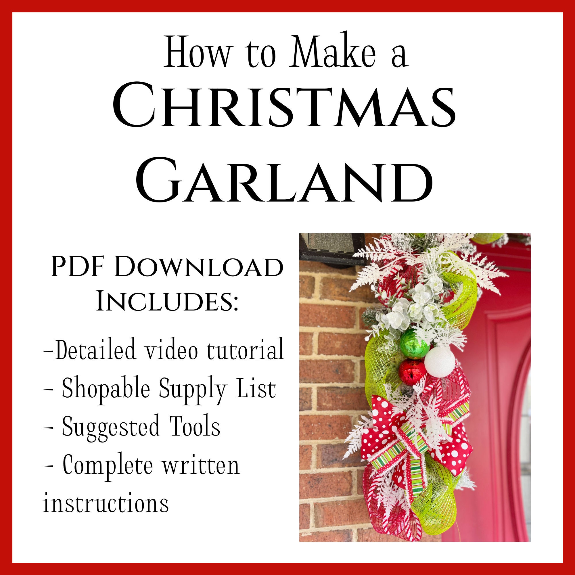 How to Make a Christmas Garland, DIY Holiday Decor, How to Video ...