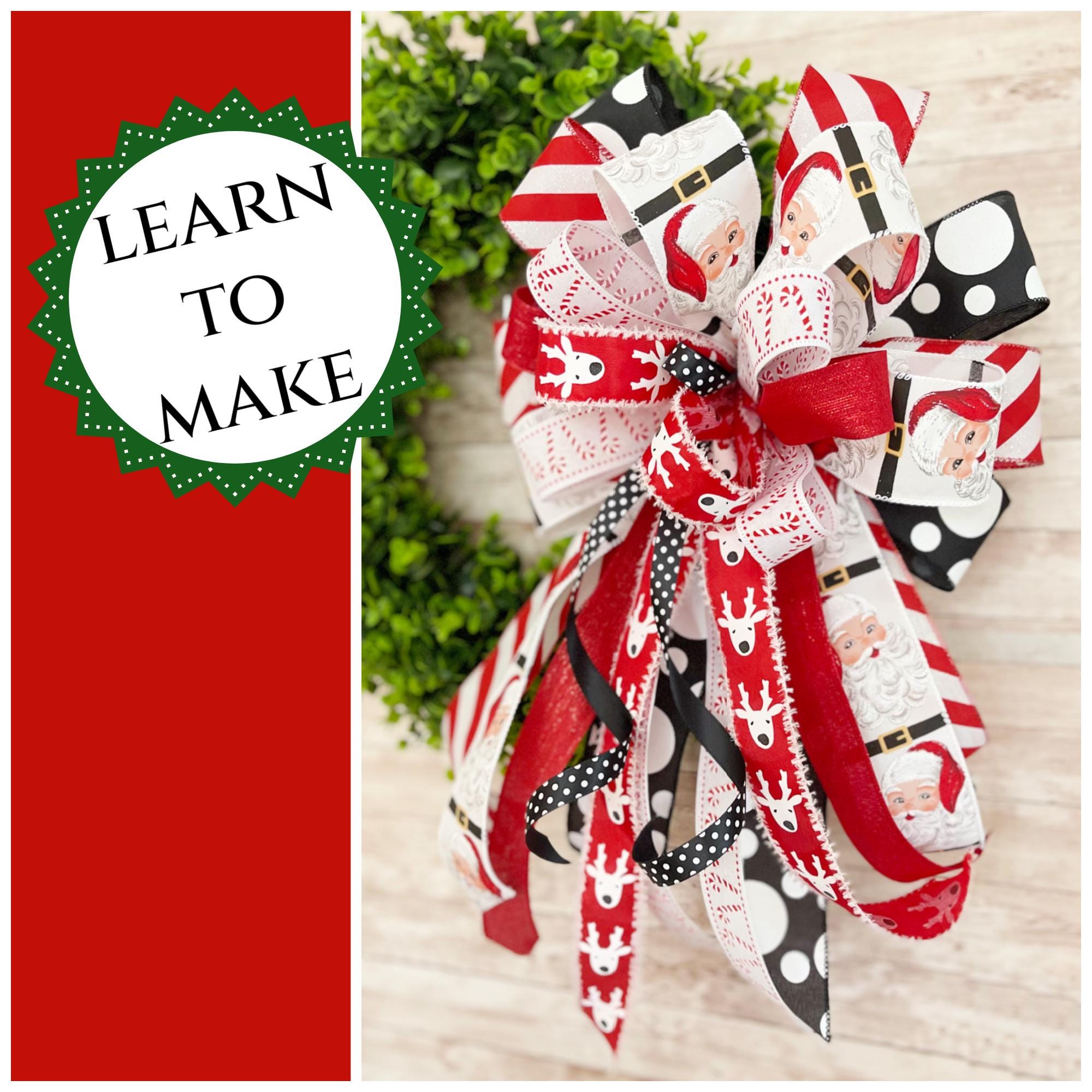 How to Make a Christmas Wreath Bow, DIY Christmas Tree Bow, Bow Making ...