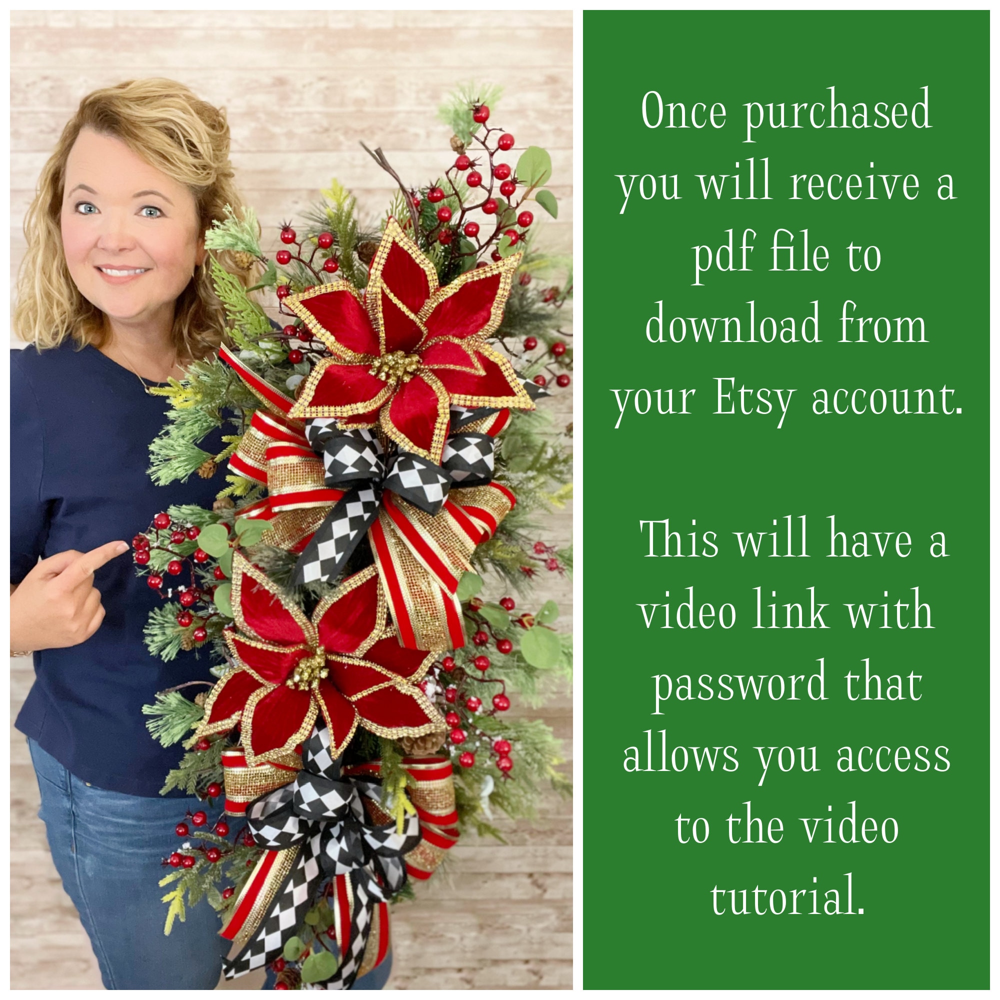 How to Make a Christmas Wreath, DIY Christmas Door Swag, Wreath ...