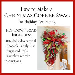 How to Make a Christmas Swag, DIY Holiday Corner Swag, Christmas Swag ...