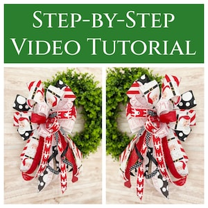 How to Make a Christmas Wreath Bow, DIY Christmas Tree Bow, Bow Making ...