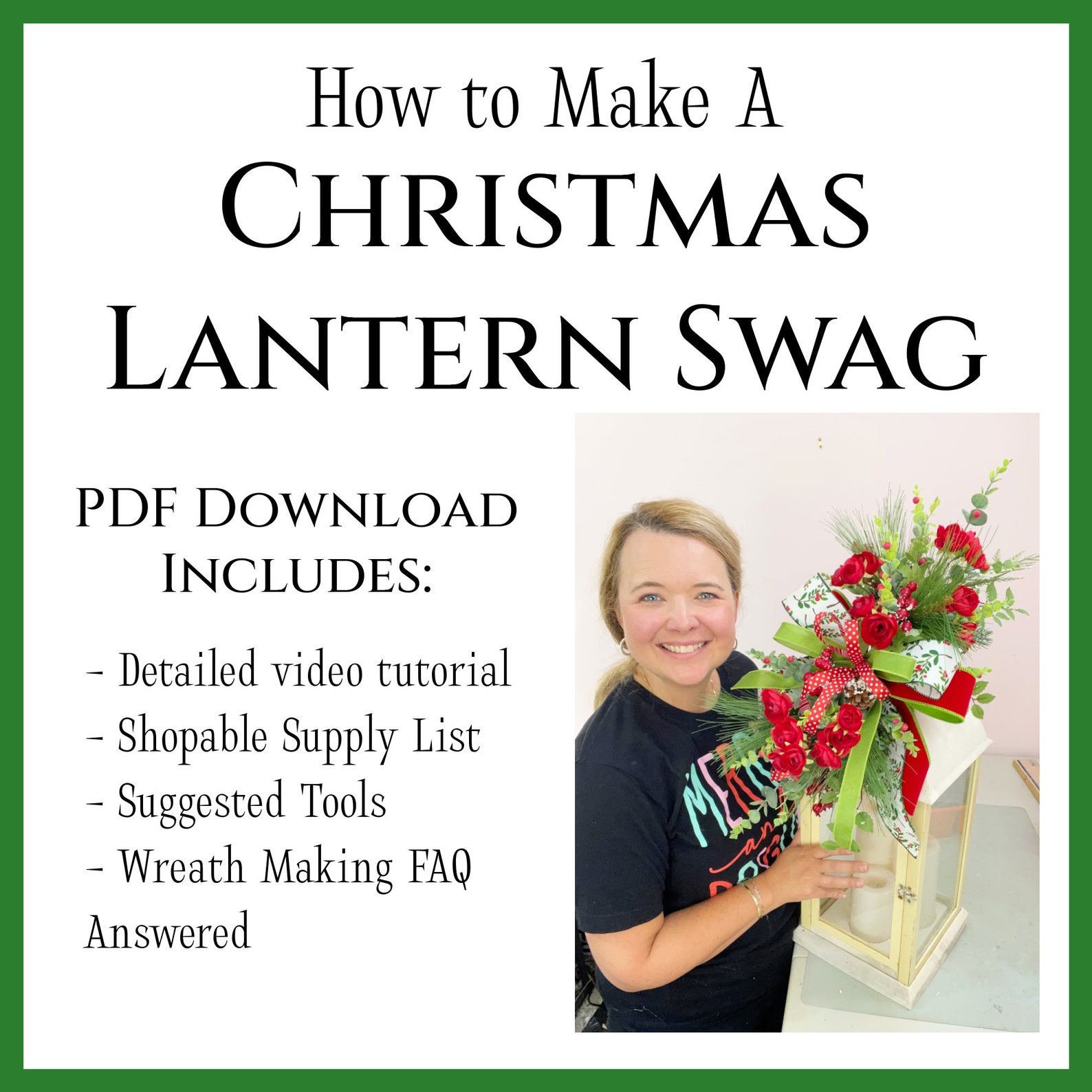 How to Make a Christmas Lantern Swag, DIY Christmas Swag, DIY Holiday ...