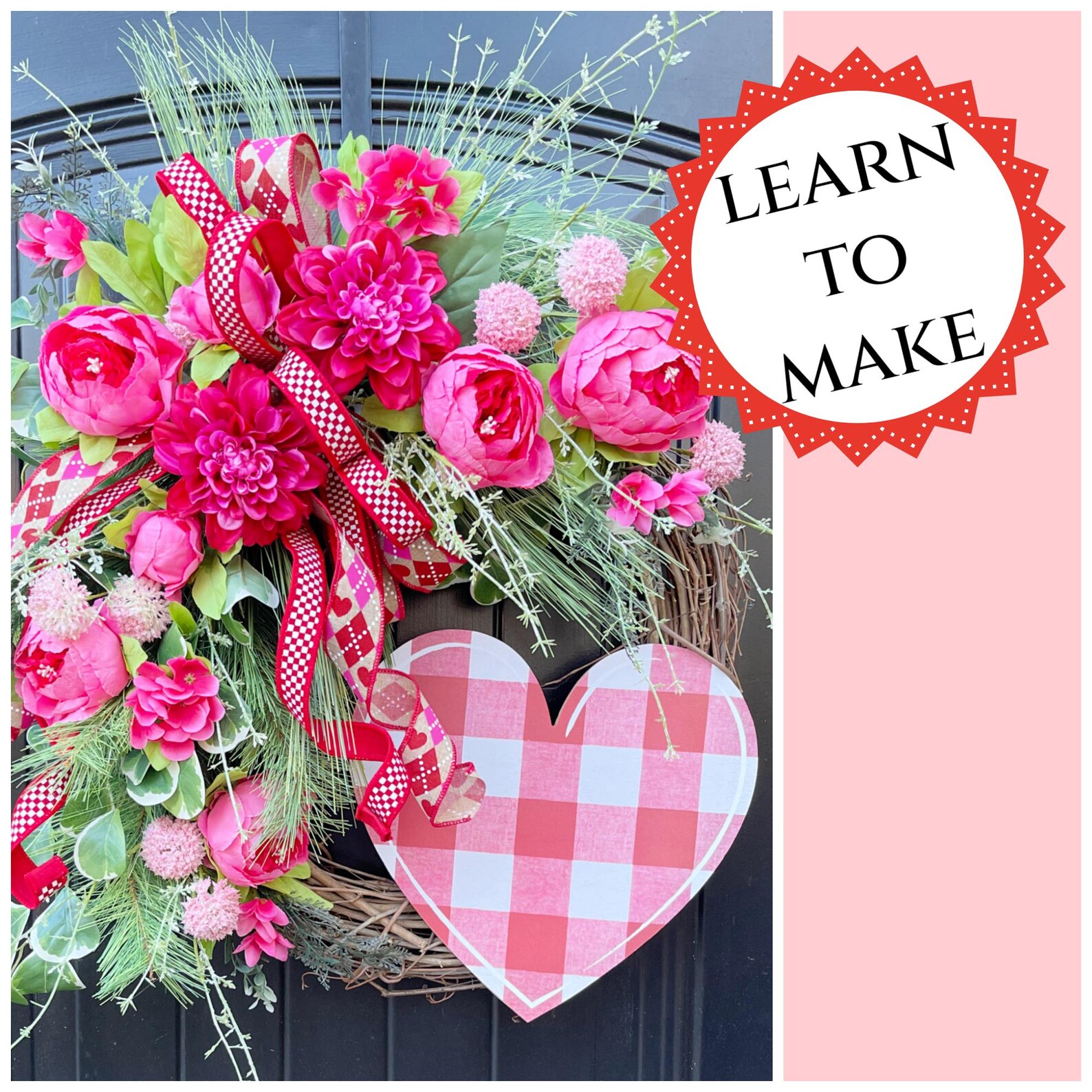 How to Make a Valentine Wreath, DIY Valentine Door Wreath, Wreath ...