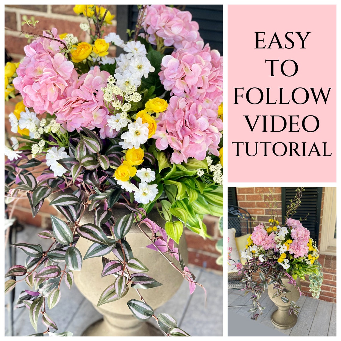 How to Make a Spring Urn Filler, DIY Spring Planter, How to Design a ...