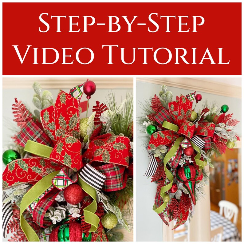 How to Make a Christmas Swag, DIY Holiday Corner Swag, Christmas Swag ...