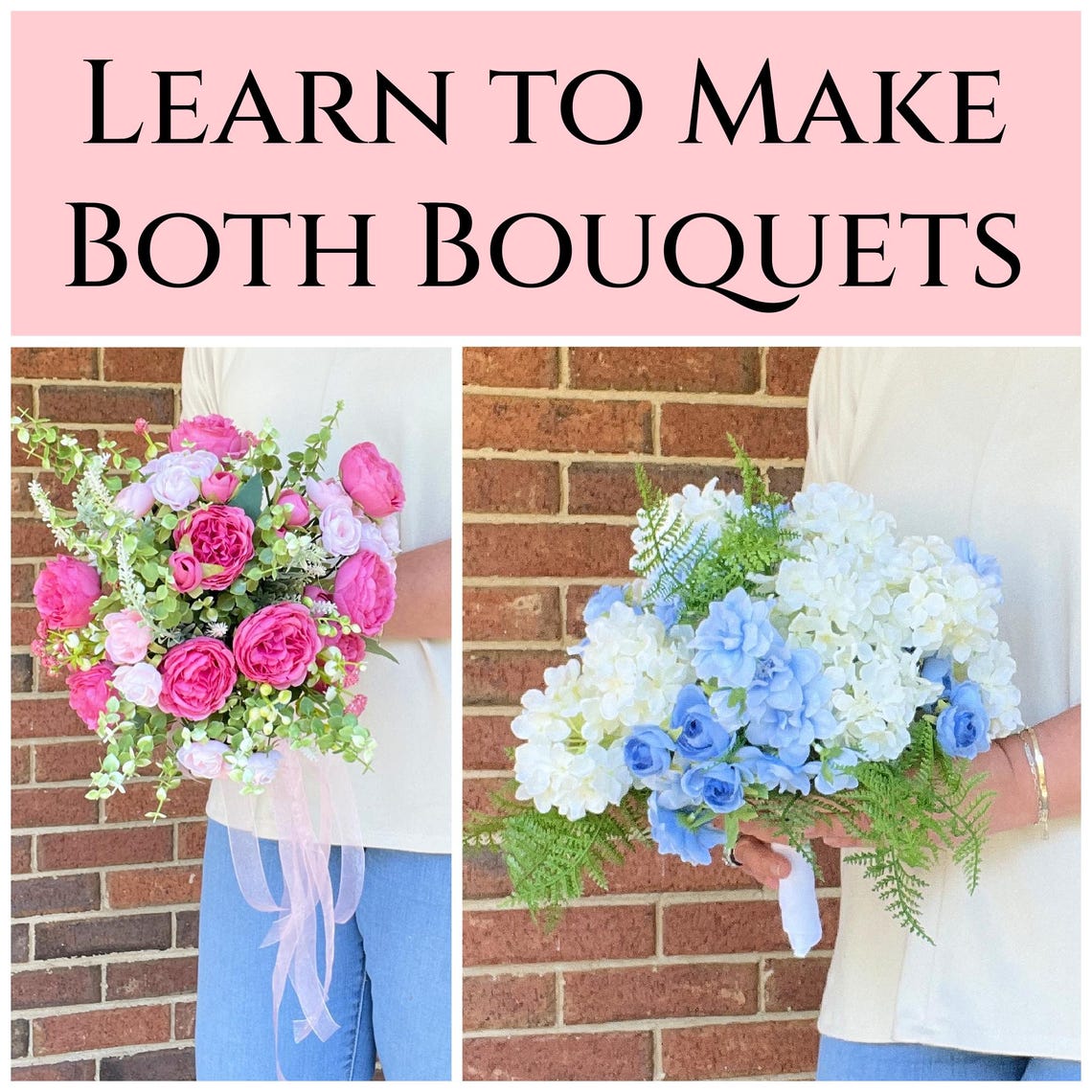 DIY Bridesmaid Bouquets Tutorial, Beginner Silk Flower Prom Bouquet ...