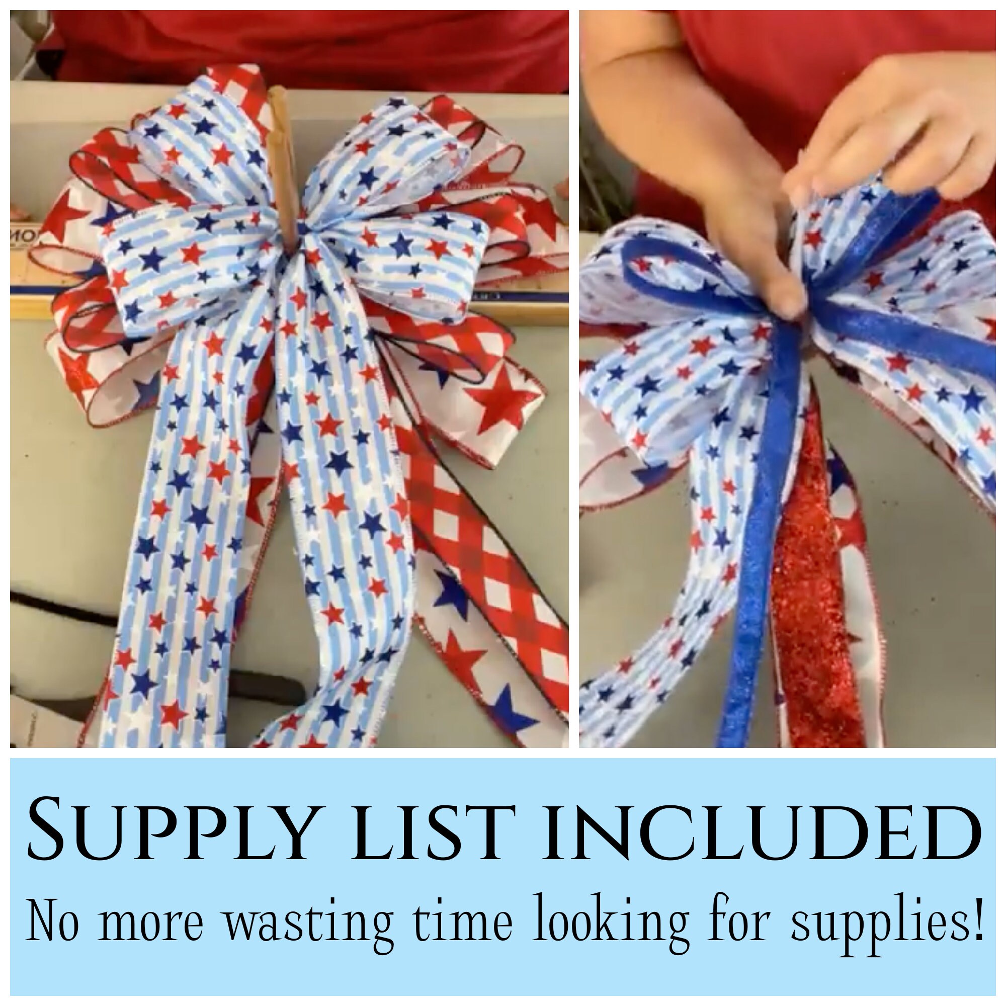 How to Make Wreath Bows, Patriotic Bow Making Workshop, DIY Wreath Bows ...