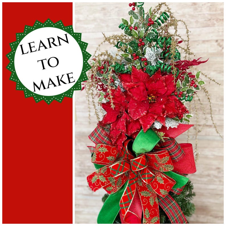 How to Make a Christmas Tree Topper, Christmas Tree Topper Bow Tutorial ...