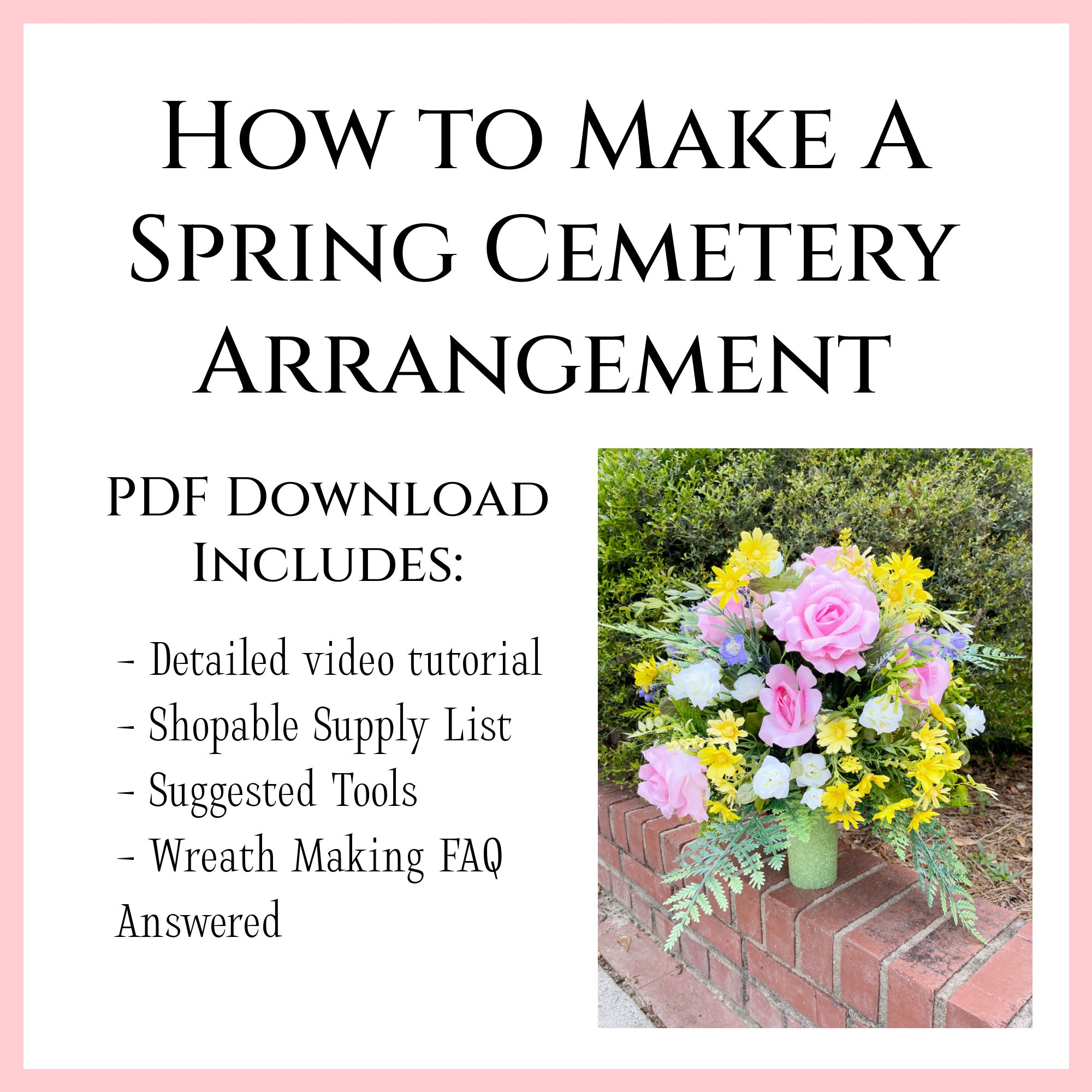 DIY Cemetery Arrangement, How to Make a Memorial Flowers, DIY Cemetery ...