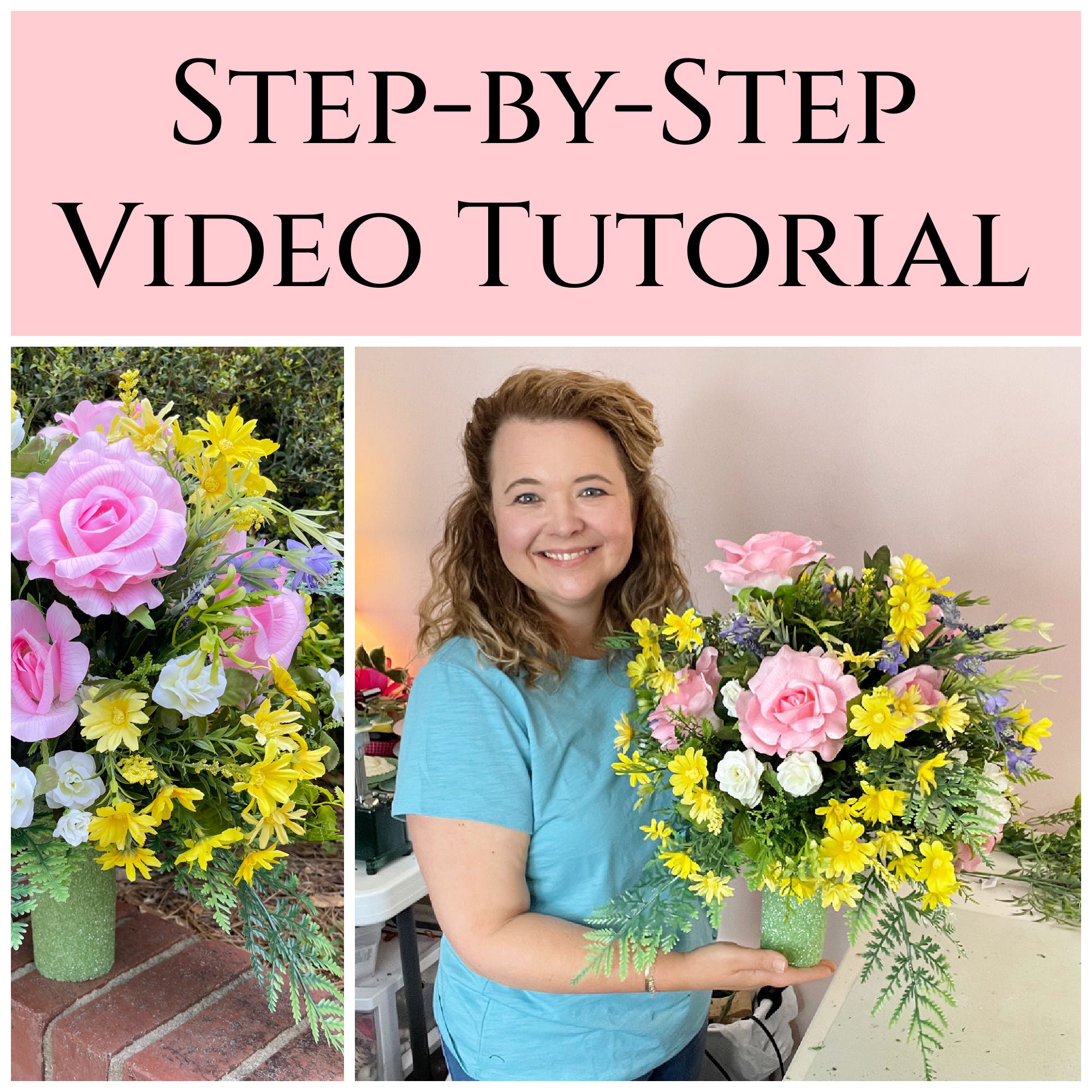 DIY Cemetery Arrangement, How to Make a Memorial Flowers, DIY Cemetery ...