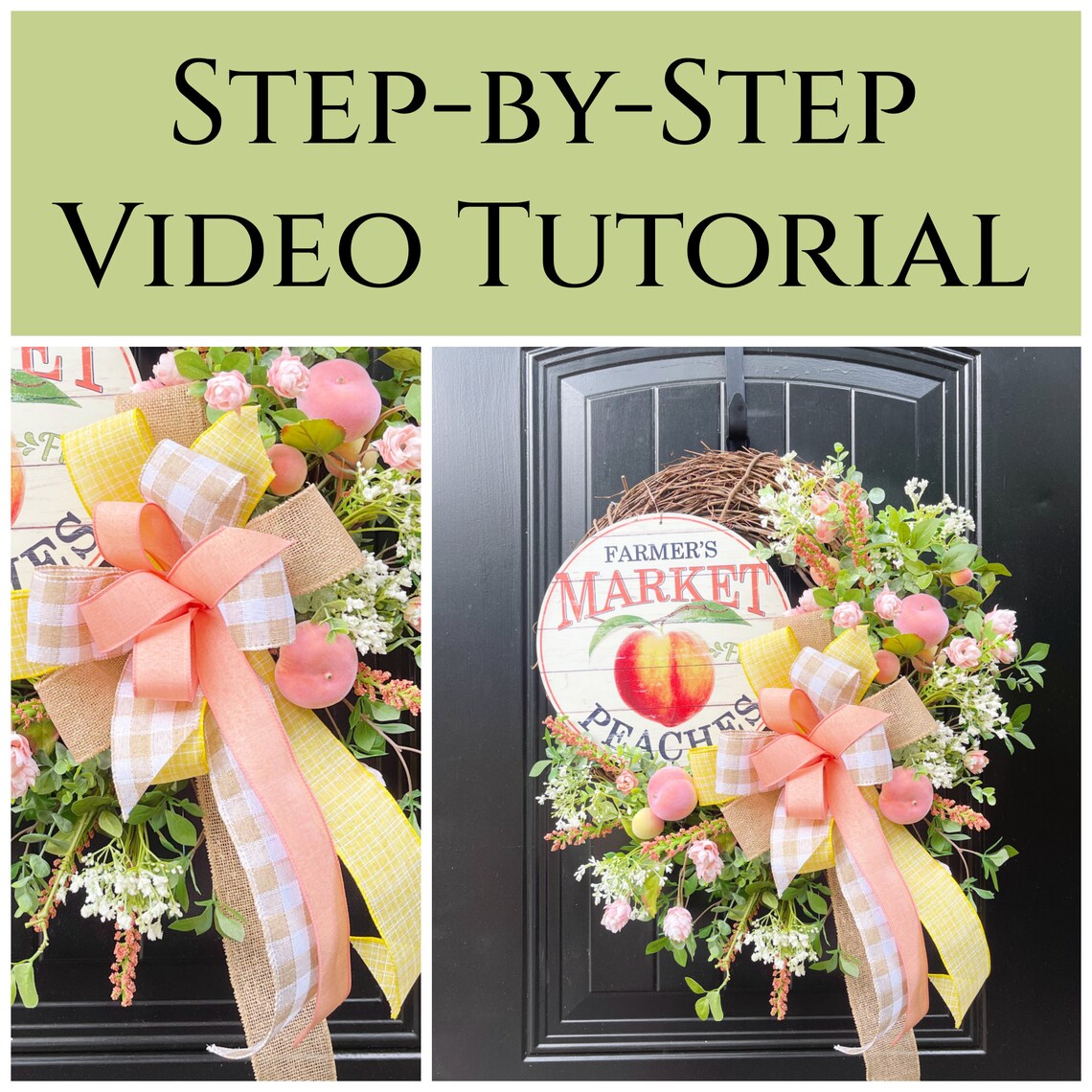 How to Make a Summer Wreath With Peaches, DIY Summer Door Wreath, How ...