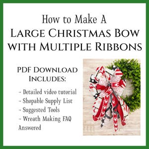 How to Make a Christmas Wreath Bow, DIY Christmas Tree Bow, Bow Making ...