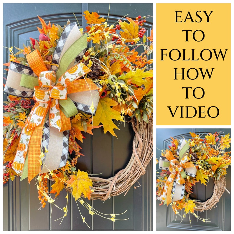 DIY Fall Grapevine, How to Make a Fall Wreath, DIY Fall Door Wreath, How to Video, Wreath Making ...