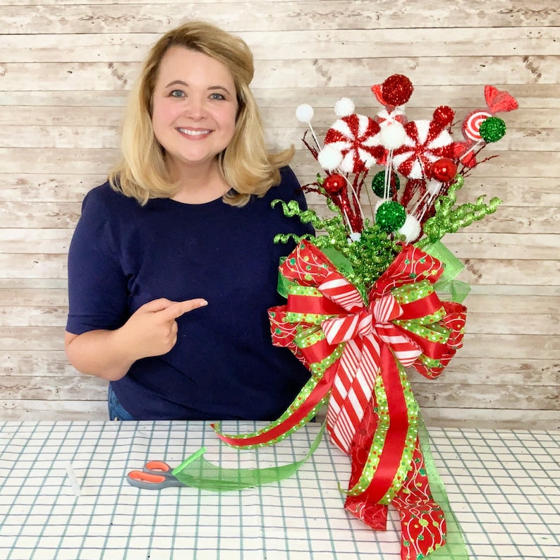 How to Make a Christmas Tree Topper, Christmas Tree Topper Bow Tutorial ...