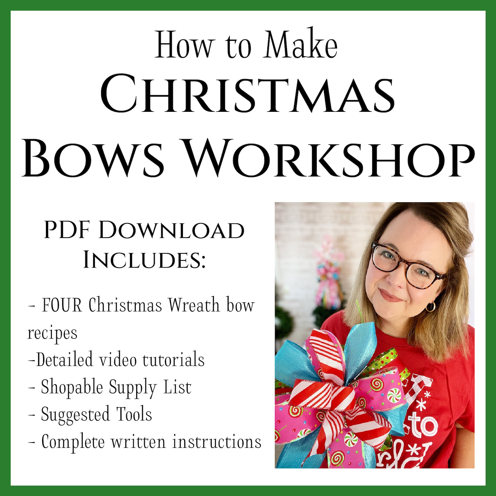 How to Make a Christmas Wreath Bows, Bow Making Workshop, DIY Wreath ...