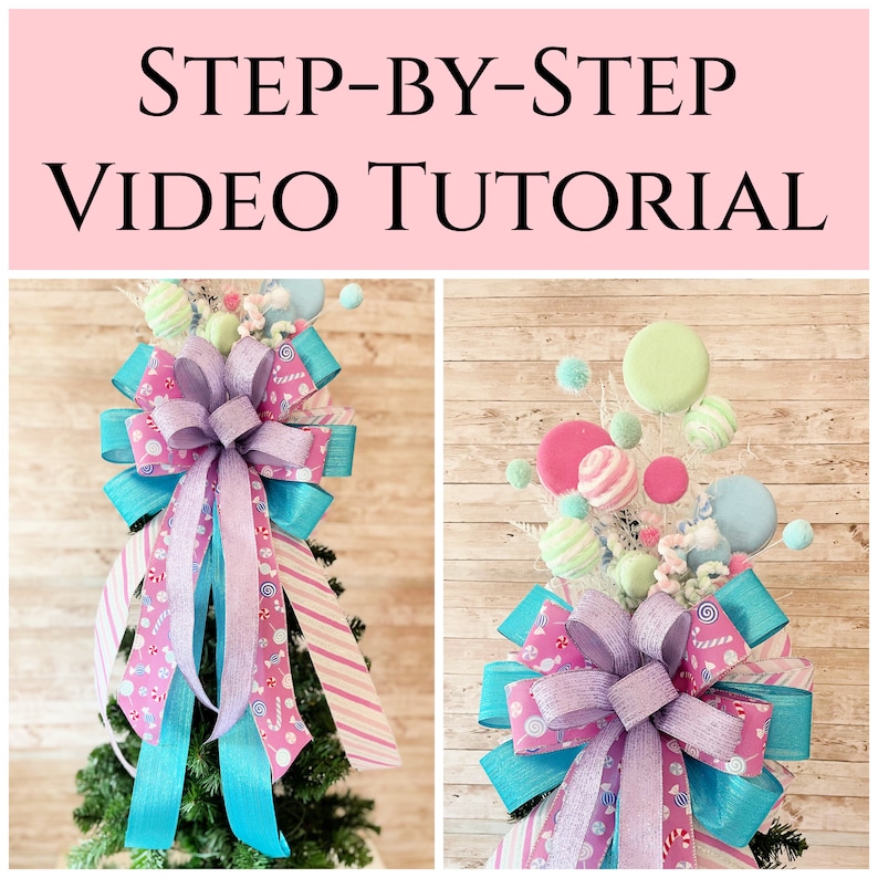 How to Make a Christmas Tree Topper, DIY Christmas Tree Bow - Etsy