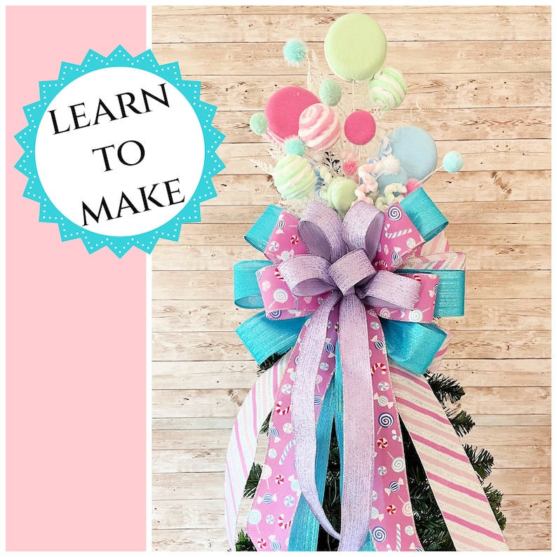 How to Make a Christmas Tree Topper, DIY Christmas Tree Bow - Etsy