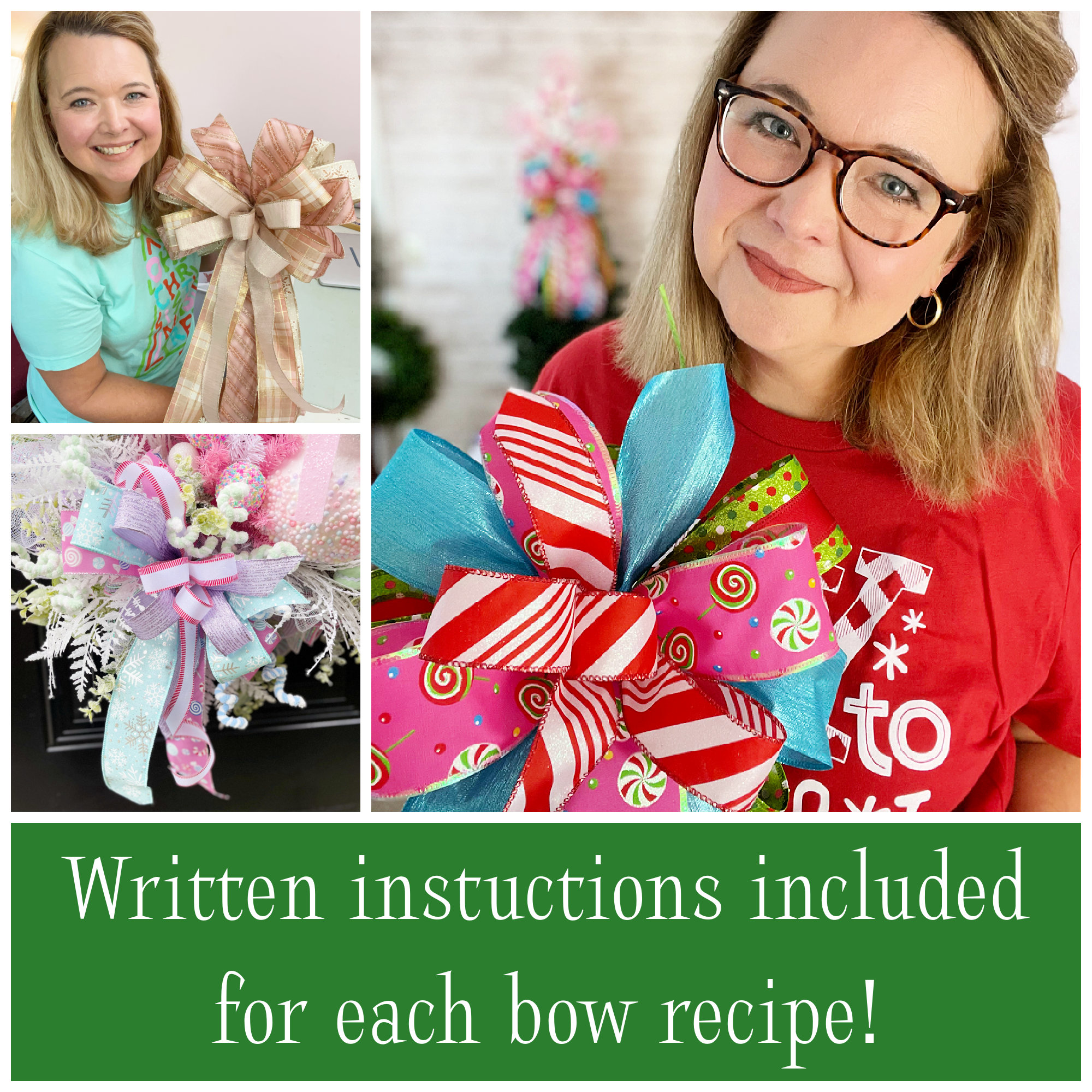 How to Make a Christmas Wreath Bows, Bow Making Workshop, DIY Wreath ...