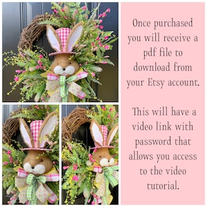 How to Make a Spring Wreath With Bunny Attachment, DIY Spring Door ...