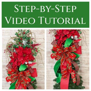 How to Make a Christmas Tree Topper, Christmas Tree Topper Bow Tutorial ...
