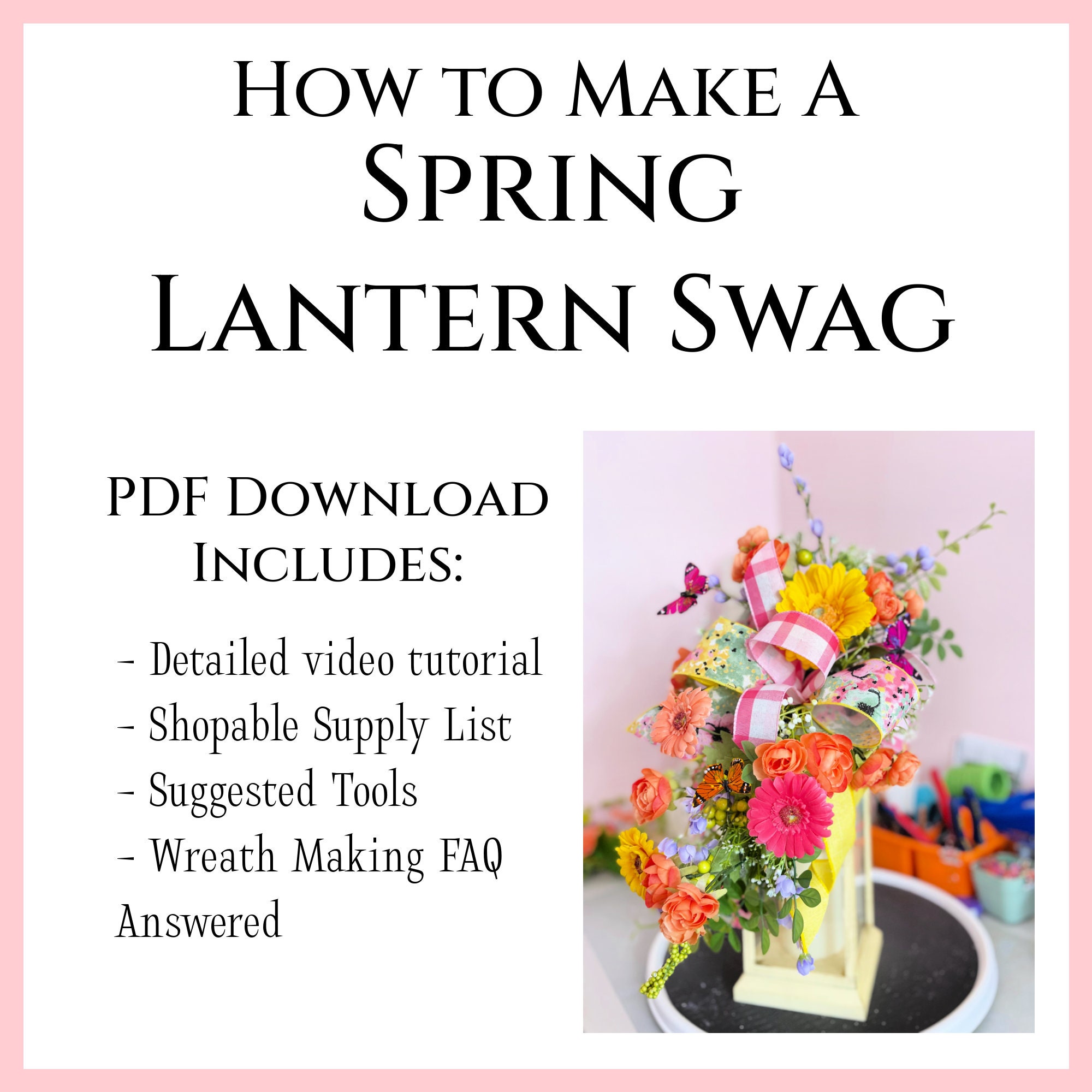 How to Make a Spring Lantern Swag, DIY Spring Swag, DIY Holiday Decor ...