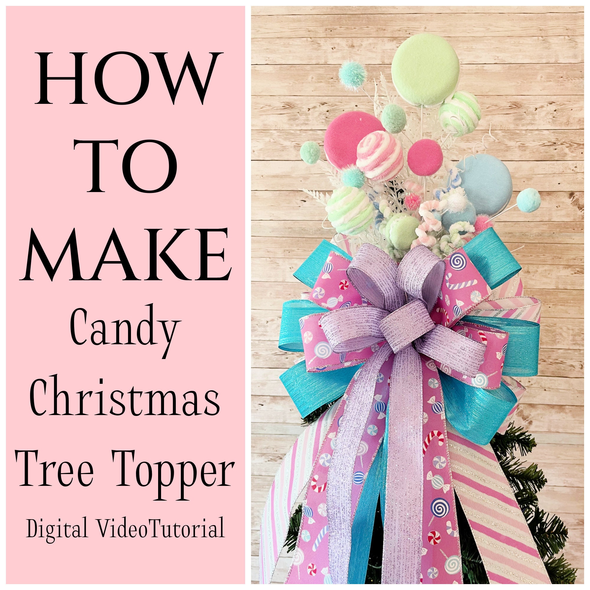 How to Make a Christmas Tree Topper, DIY Christmas Tree Bow - Etsy