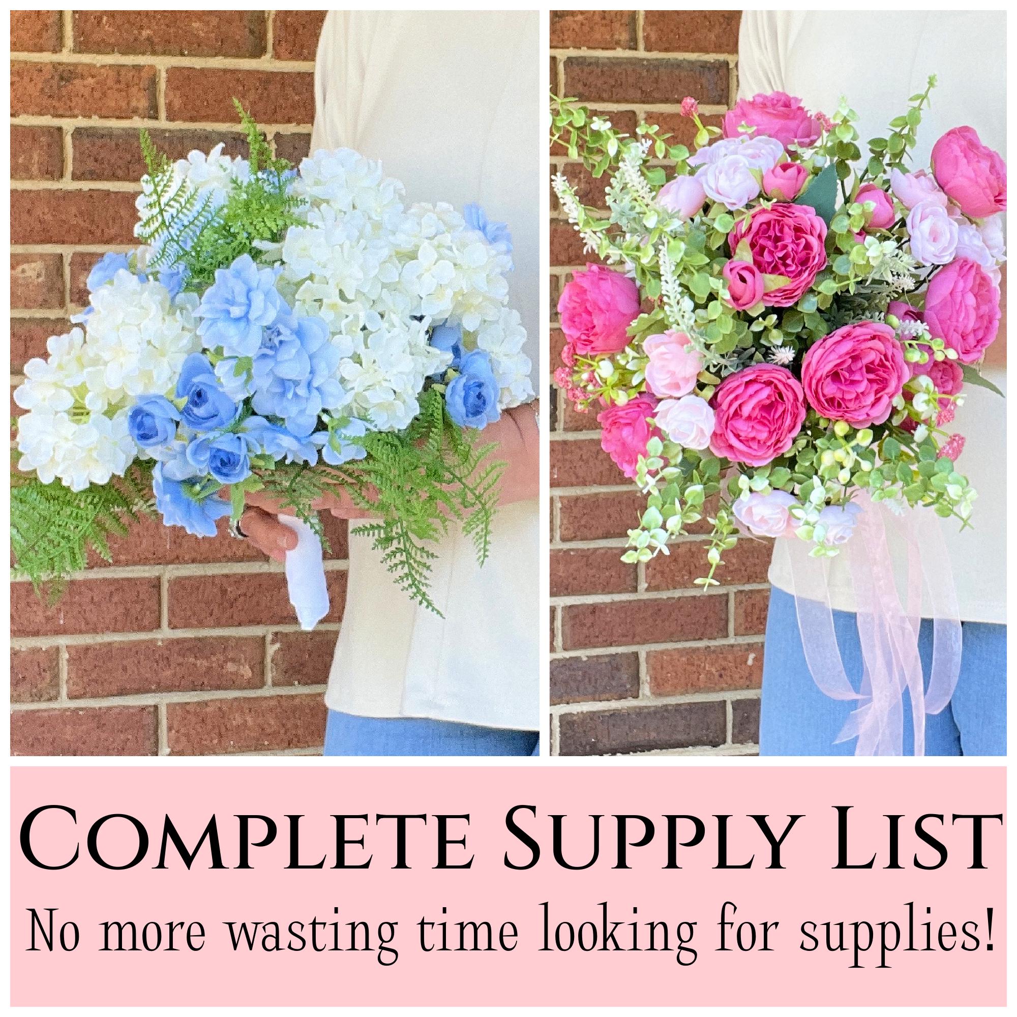 DIY Bridesmaid Bouquets Tutorial, Beginner Silk Flower Prom Bouquet ...