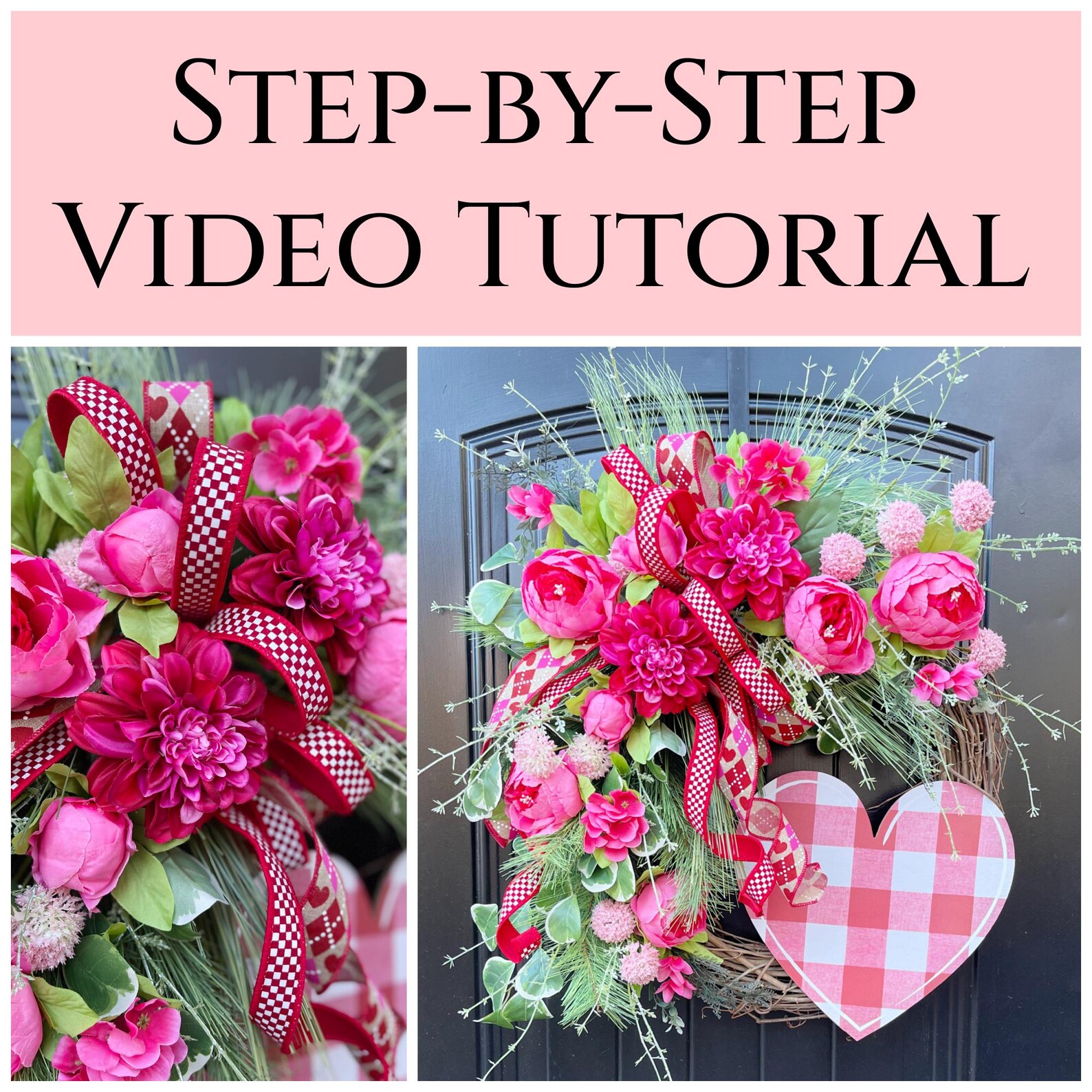 How to Make a Valentine Wreath, DIY Valentine Door Wreath, Wreath ...