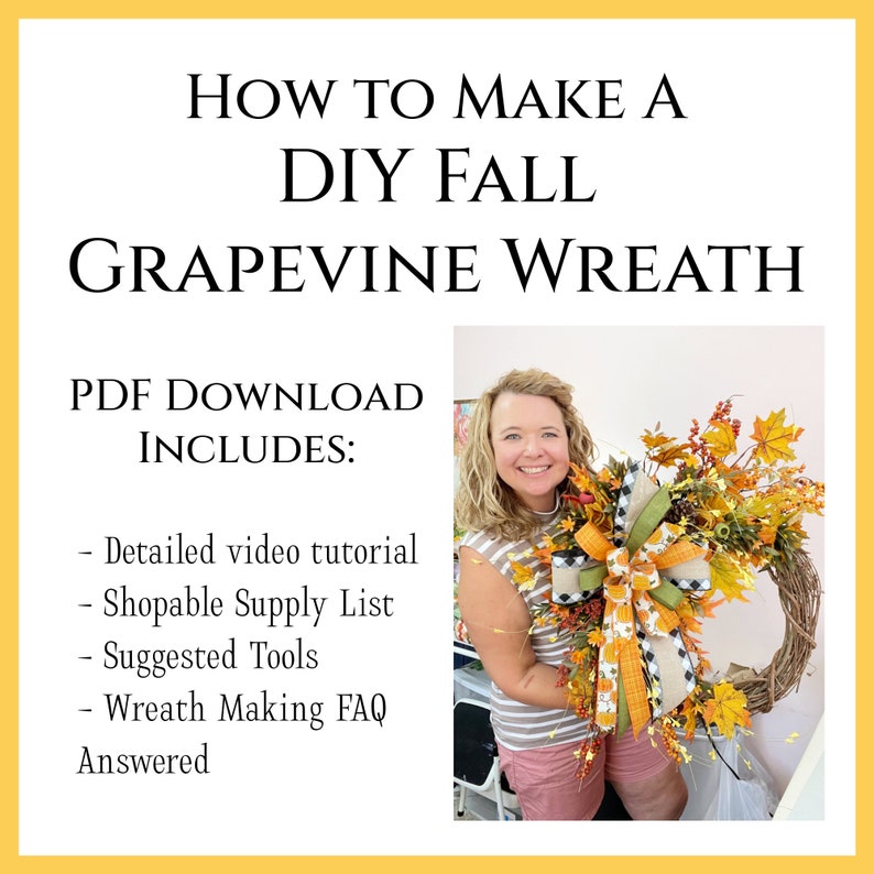 DIY Fall Grapevine, How to Make a Fall Wreath, DIY Fall Door Wreath, How to Video, Wreath Making ...