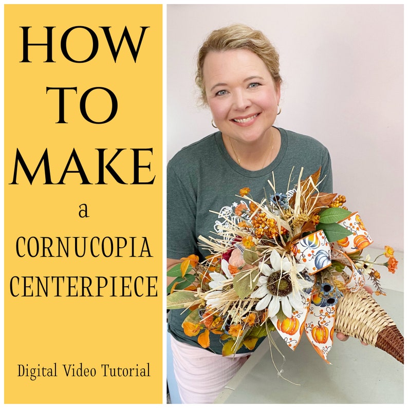 How to Make a Cornucopia Centerpiece, DIY Thanksgiving Arrangement, DIY ...