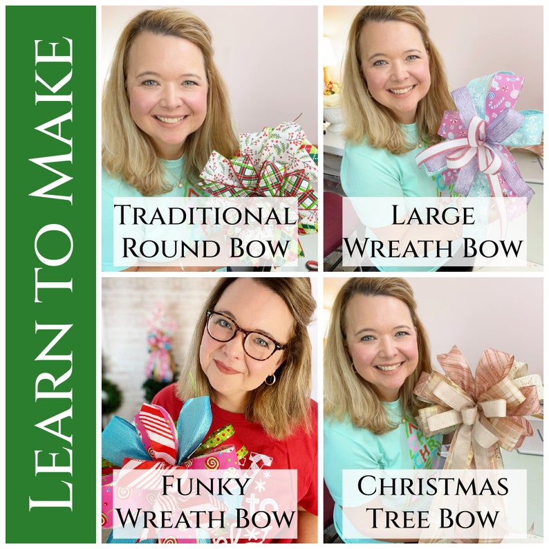 How to Make a Christmas Wreath Bows, Bow Making Workshop, DIY Wreath ...