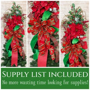 How to Make a Christmas Tree Topper, Christmas Tree Topper Bow Tutorial ...