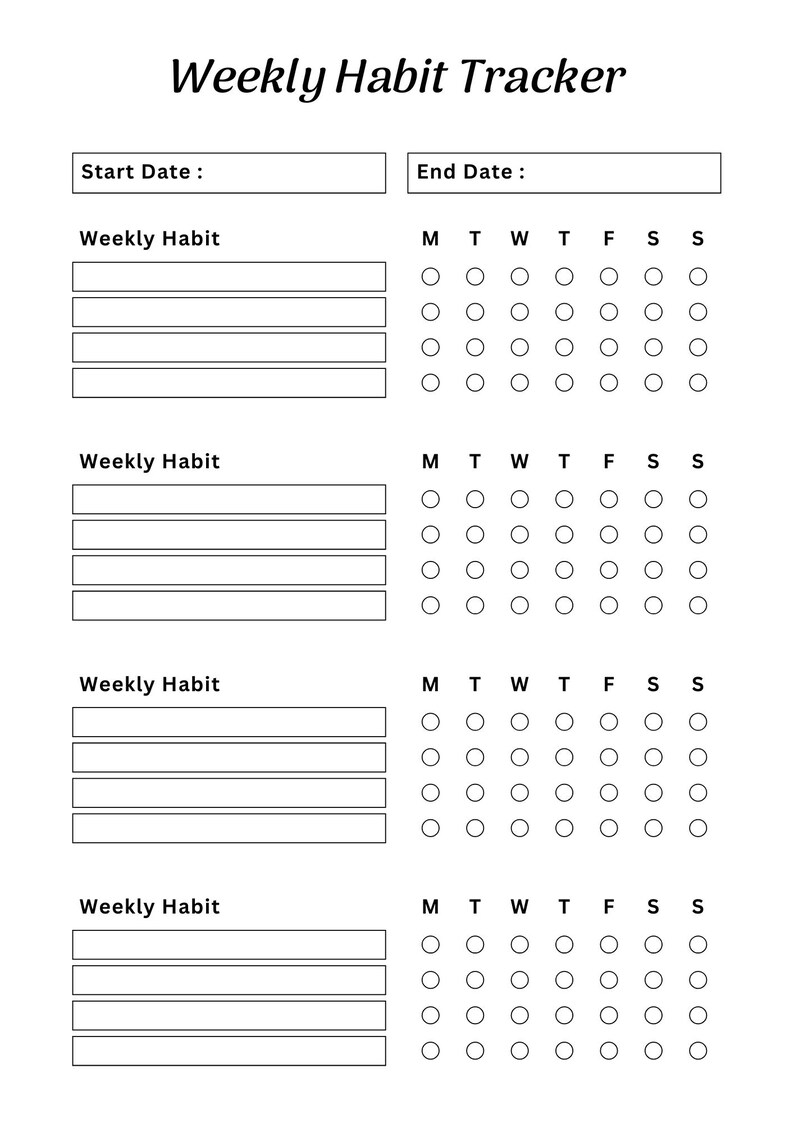 Printable Habit Tracker Bundle | Customizable Habit Tracking Sheets ...